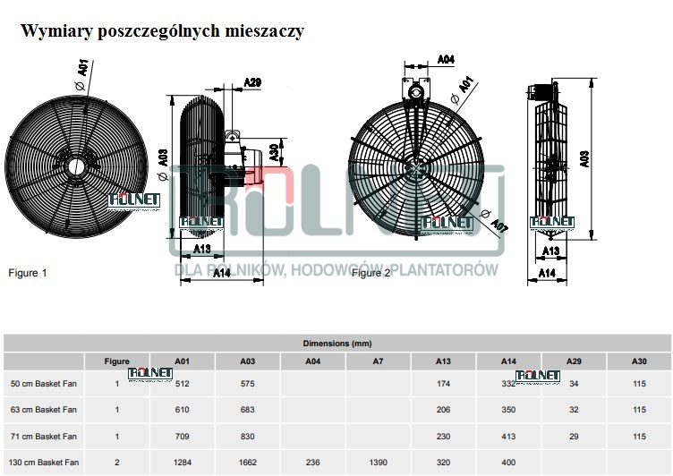 Mieszacz powietrza Multifan Vostermans - Ø 130 cm - Rolnet.pl